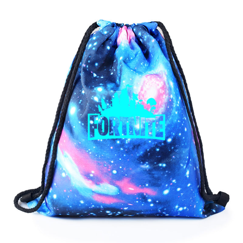 FORTNITE Pattern Drawstring Backpack Canvas Luminous School Shoulder B ...