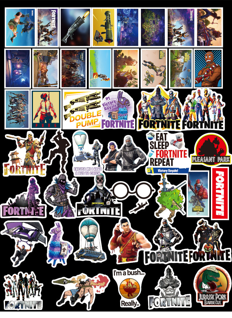 100pcs/lot Game Fortnite PVC Waterproof Decal Sticker – Abox.nz